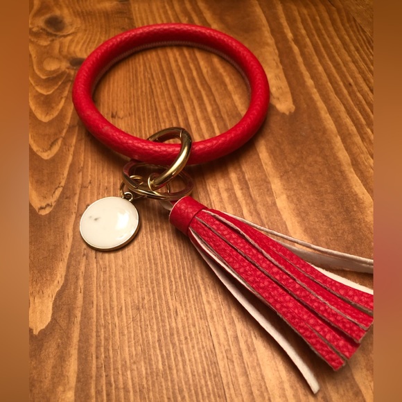 Accessories | Red Key Ring Bangle Keychain Bracelet New | Poshmark